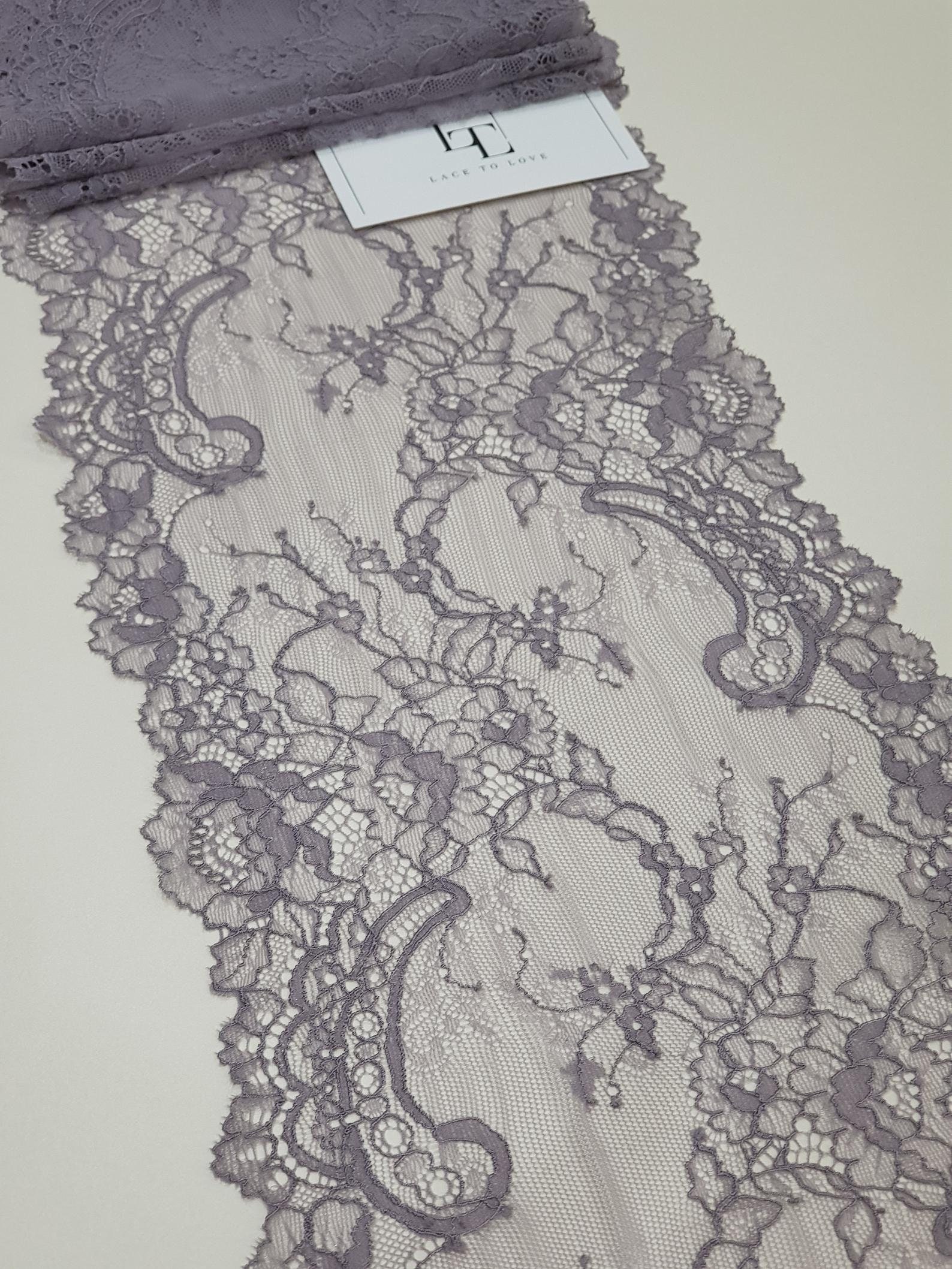 Purple Stretch Lace Trim Chantilly Lace French Lace Bridal | Etsy