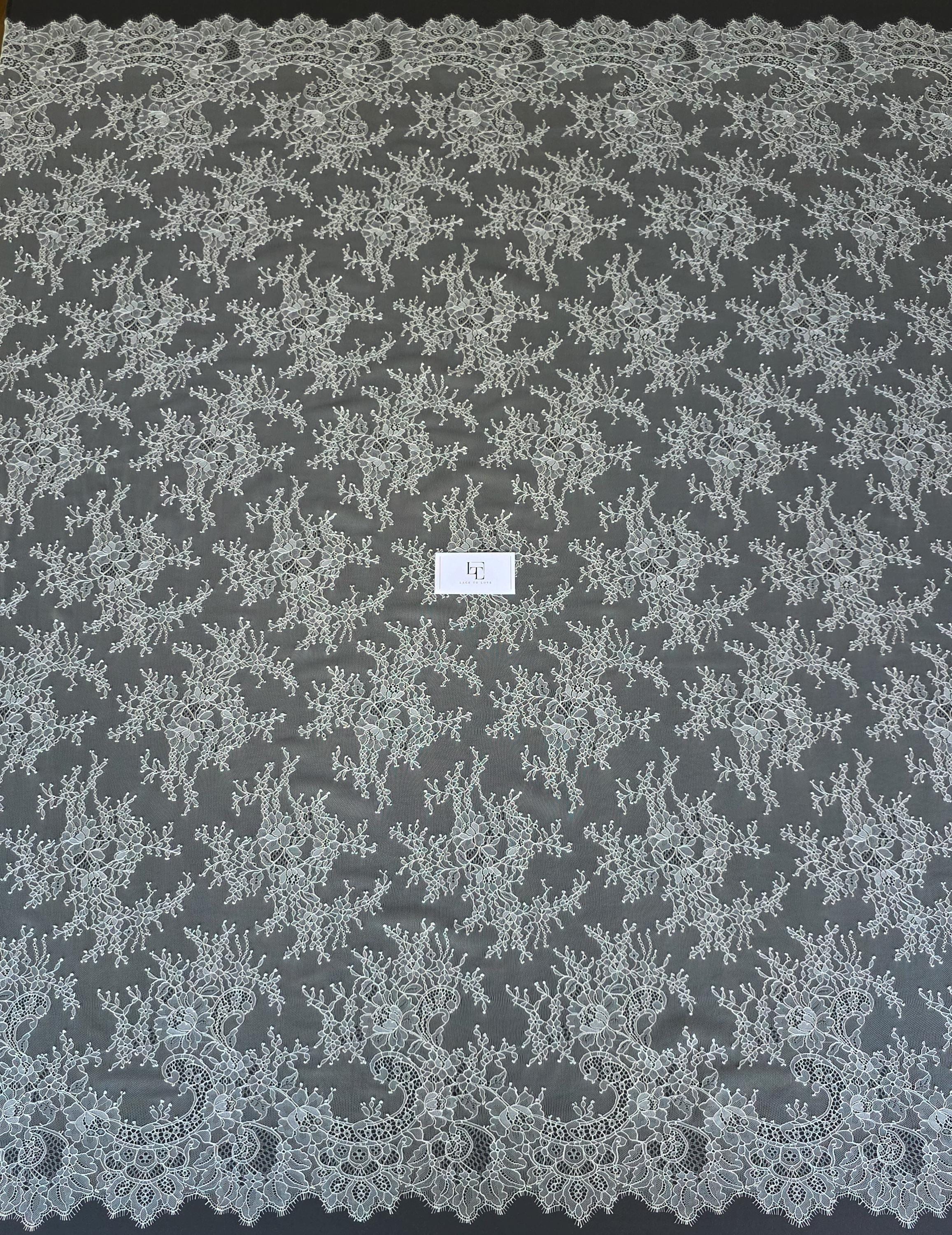 Ivory Delicate French Lace Fabric Chantilly Lace Fabric by the Yard ...