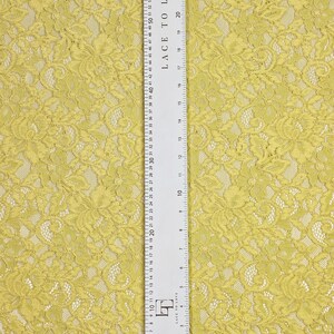 Yellow Floral Spanish Lace Fabric by the Yard, Alencon Lace, Summer ...