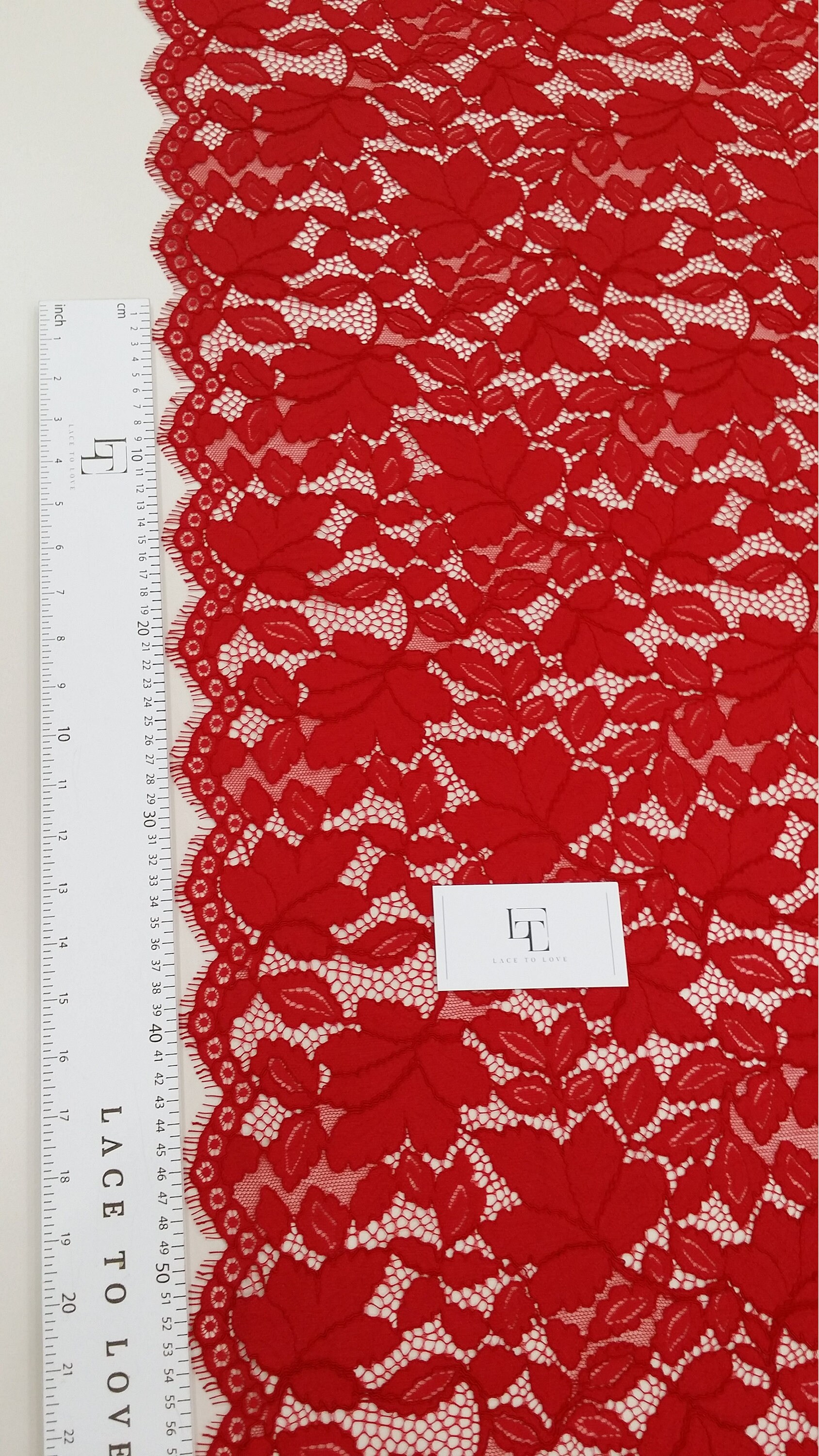 Red lace fabric by the yard France Alencon Lace Bridal lace | Etsy