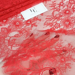 Red Lace Trimming, Chantilly Lace, French Lace, Wedding Lace, Scalloped ...