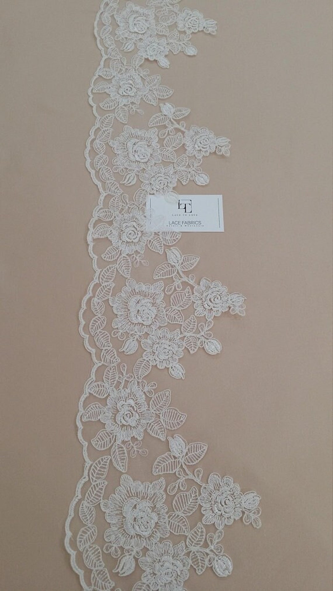 White Lace Trimming by the Yard, Alencon Lace Edging, Bridal Gown Lace ...