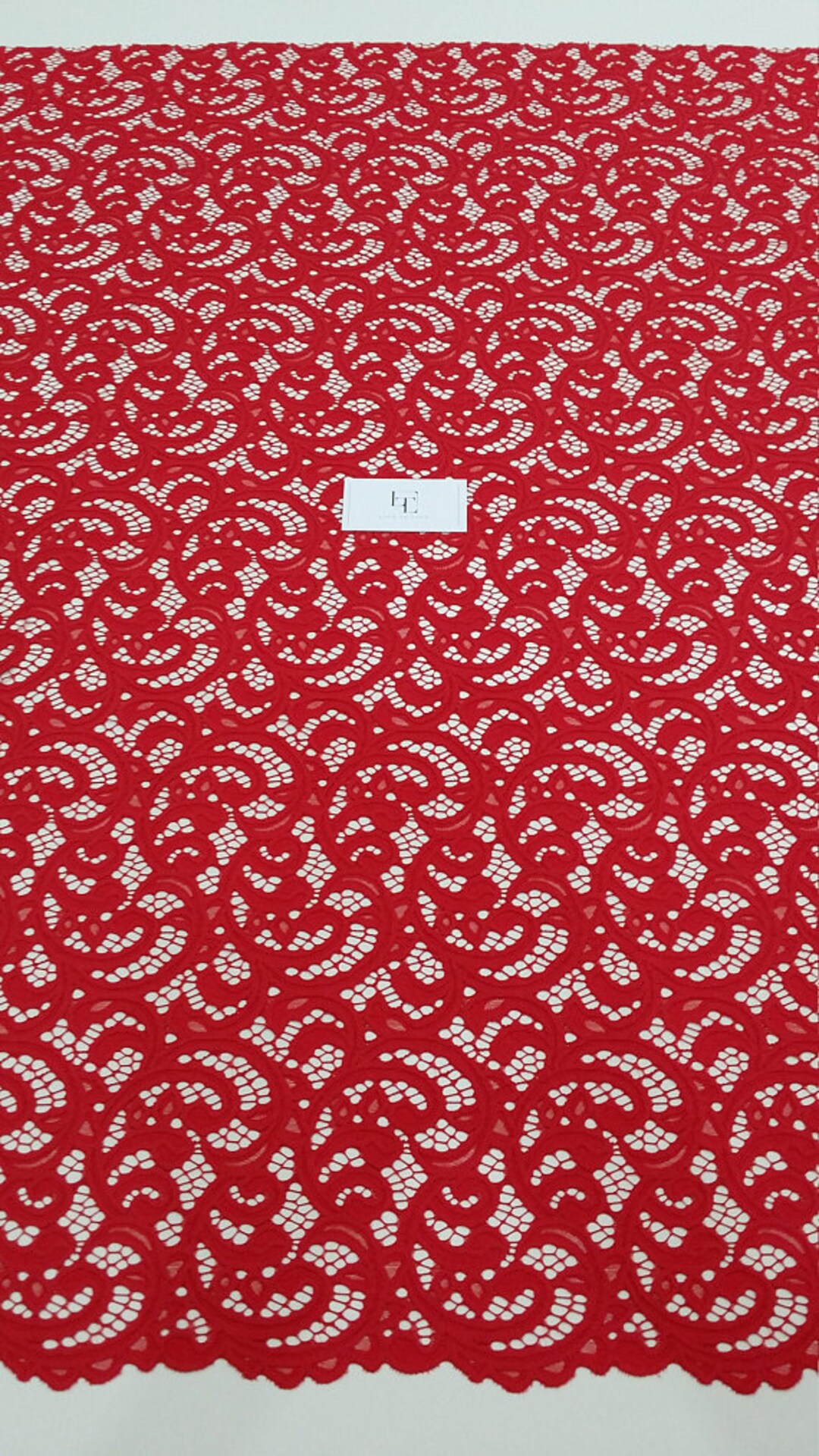 Red Lace Fabric by the Yard, French Lace, Embroidered Lace, Wedding ...