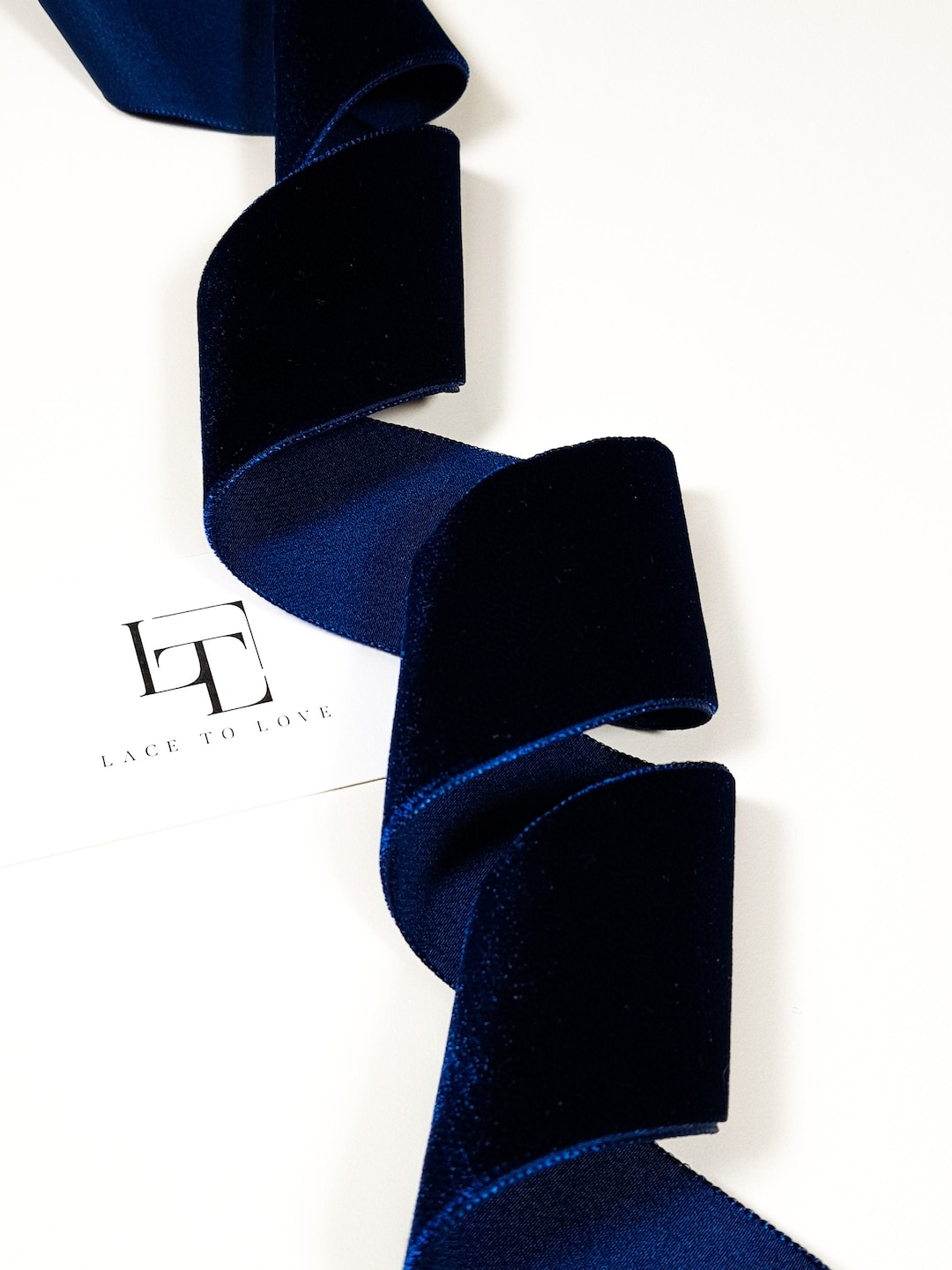 Dark Blue Velvet Ribbon, Velvet Fabric Ribbon Gift Bow, Hair Ribbon ...