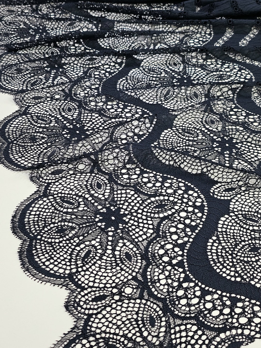 Black Macrame Lace Fabric From Europe, Sold by the Yard, LN9702 - Etsy