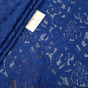 Blue Lace Fabric by the Yard, France Lace, Alencon Lace, Bridal Wedding ...