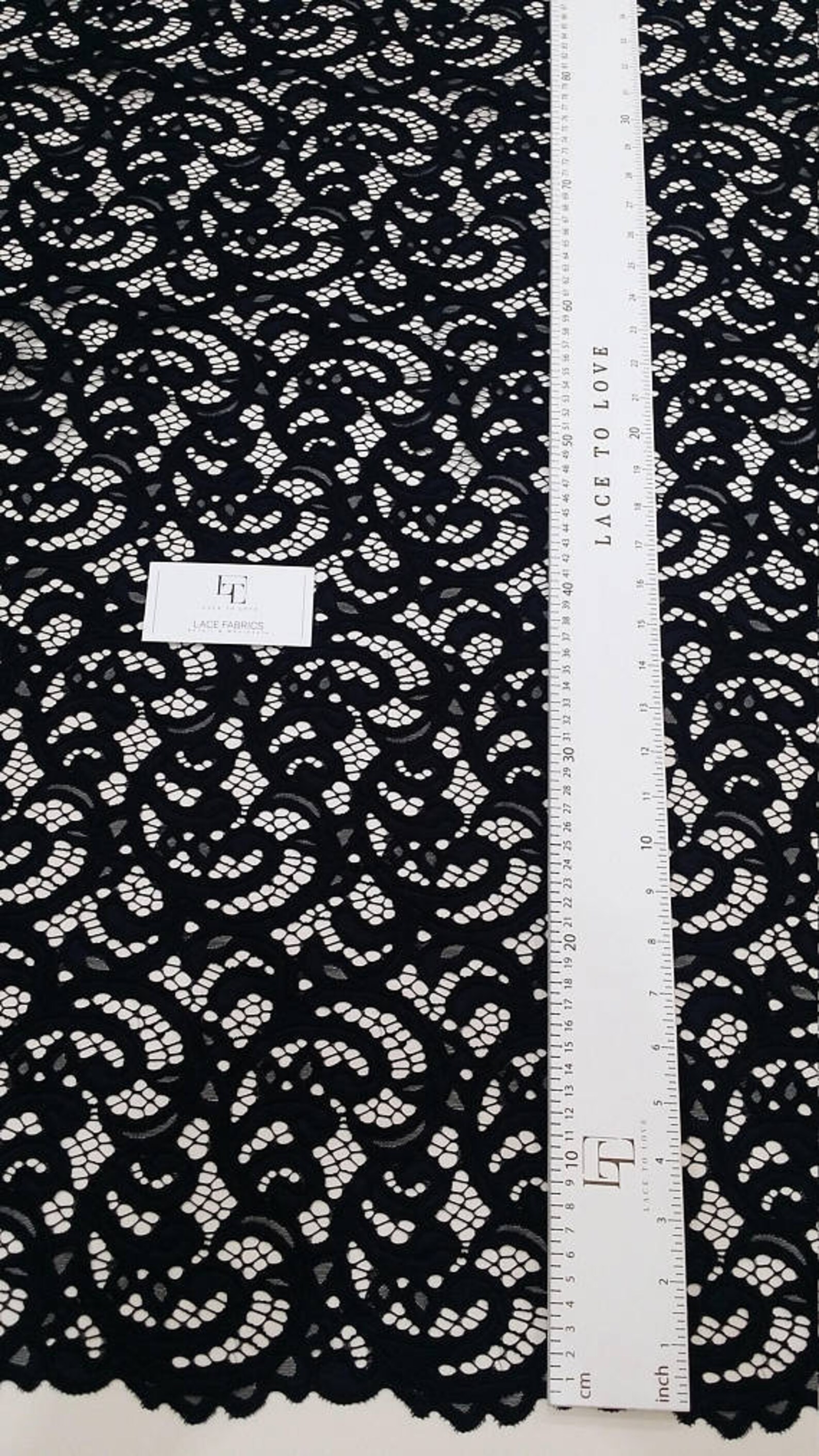 Black Lace Fabric by the Yard France Lace Alencon Lace | Etsy