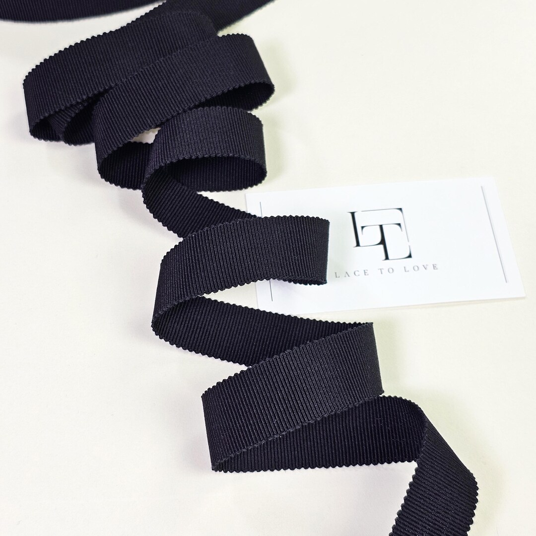 Black Cotton Grosgrain Ribbon, Haberdashery Grosgrain Finishing, Hair ...