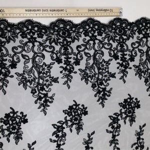 Black Lace Fabric by the Yard, EVS019B - Etsy