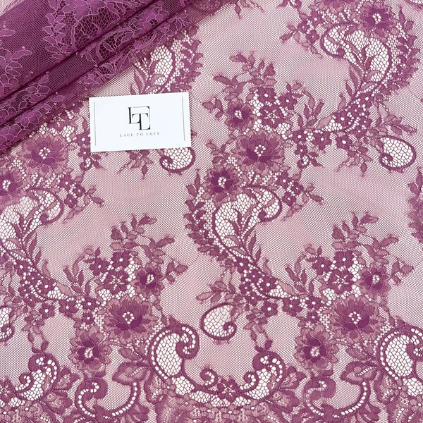 Purple Lace Fabric - Etsy