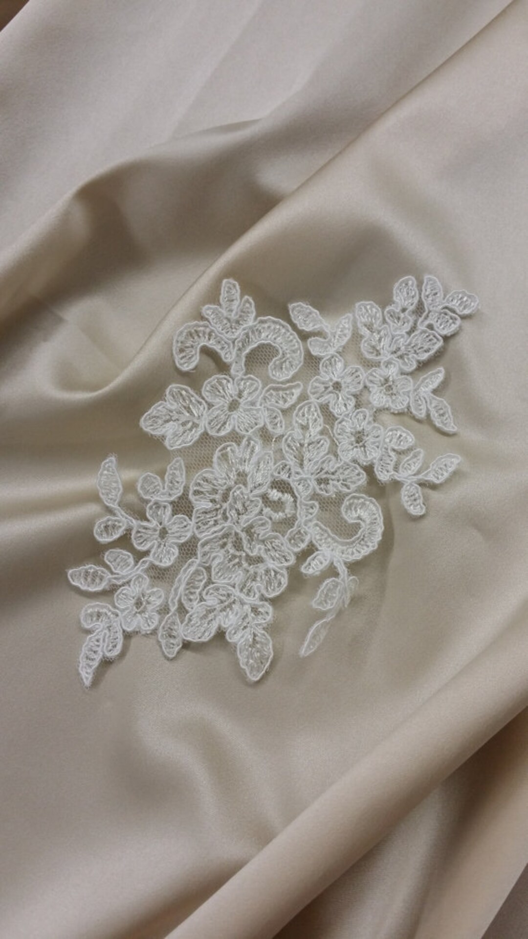 Lace Applique, Ivory Lace, French Chantilly Lace Applique, 3D Lace ...