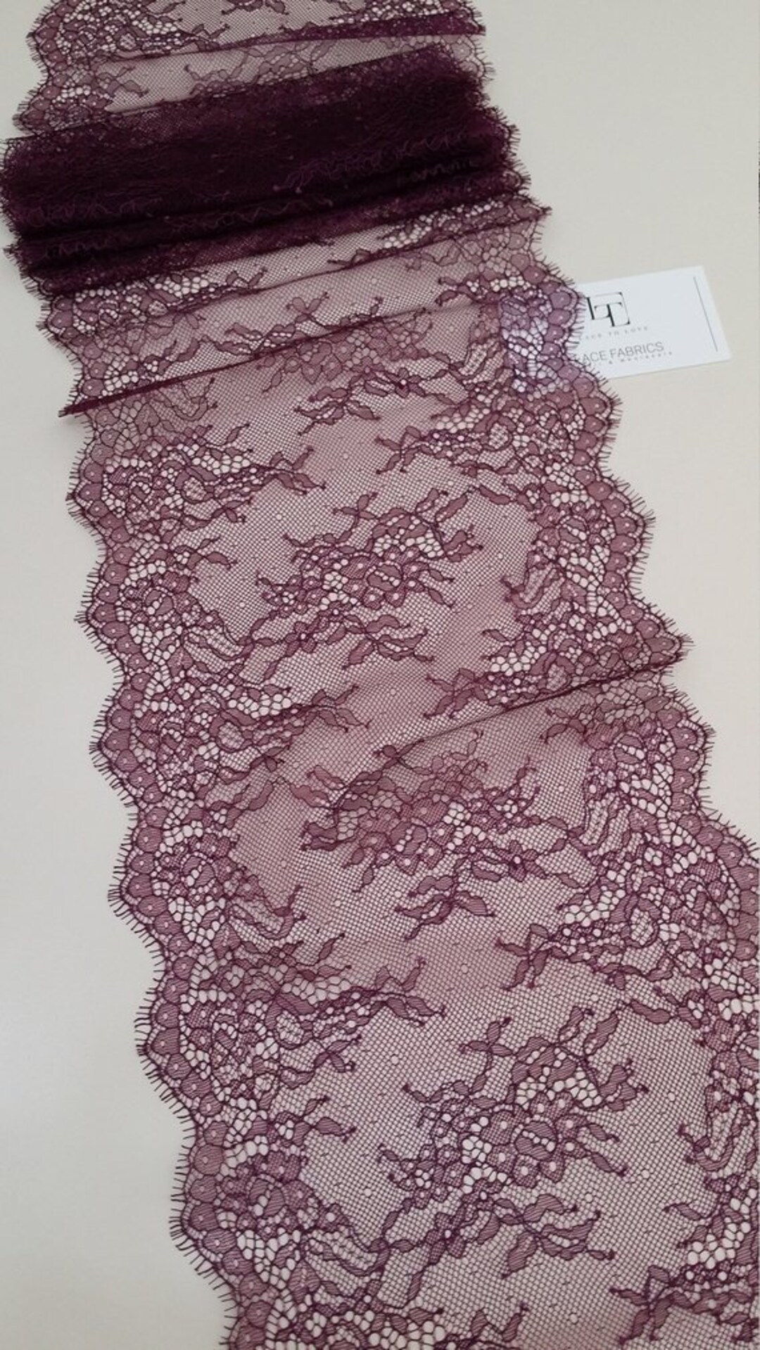 Encaje violeta Encaje francés Encaje Chantilly Encaje - Etsy España