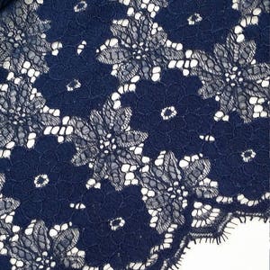 Blue Lace Fabric, Navy Lace, Chantilly Lace Bridal Lace Wedding Lace ...