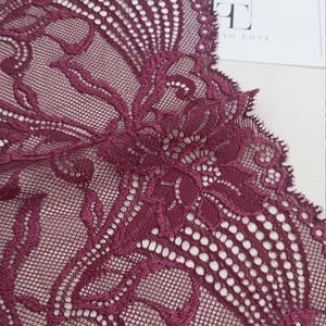 Maroon Stretch Lace Trim, Lingerie Lace, Elastic Lace, French Lace ...