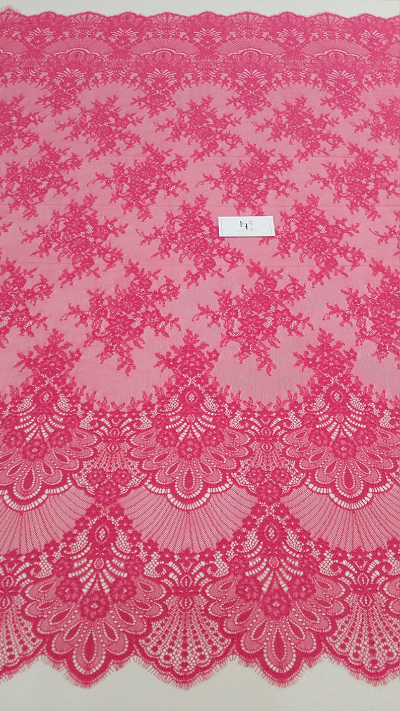 Pink Lace Fabric French Lace Chantilly Lace Bridal Lace - Etsy