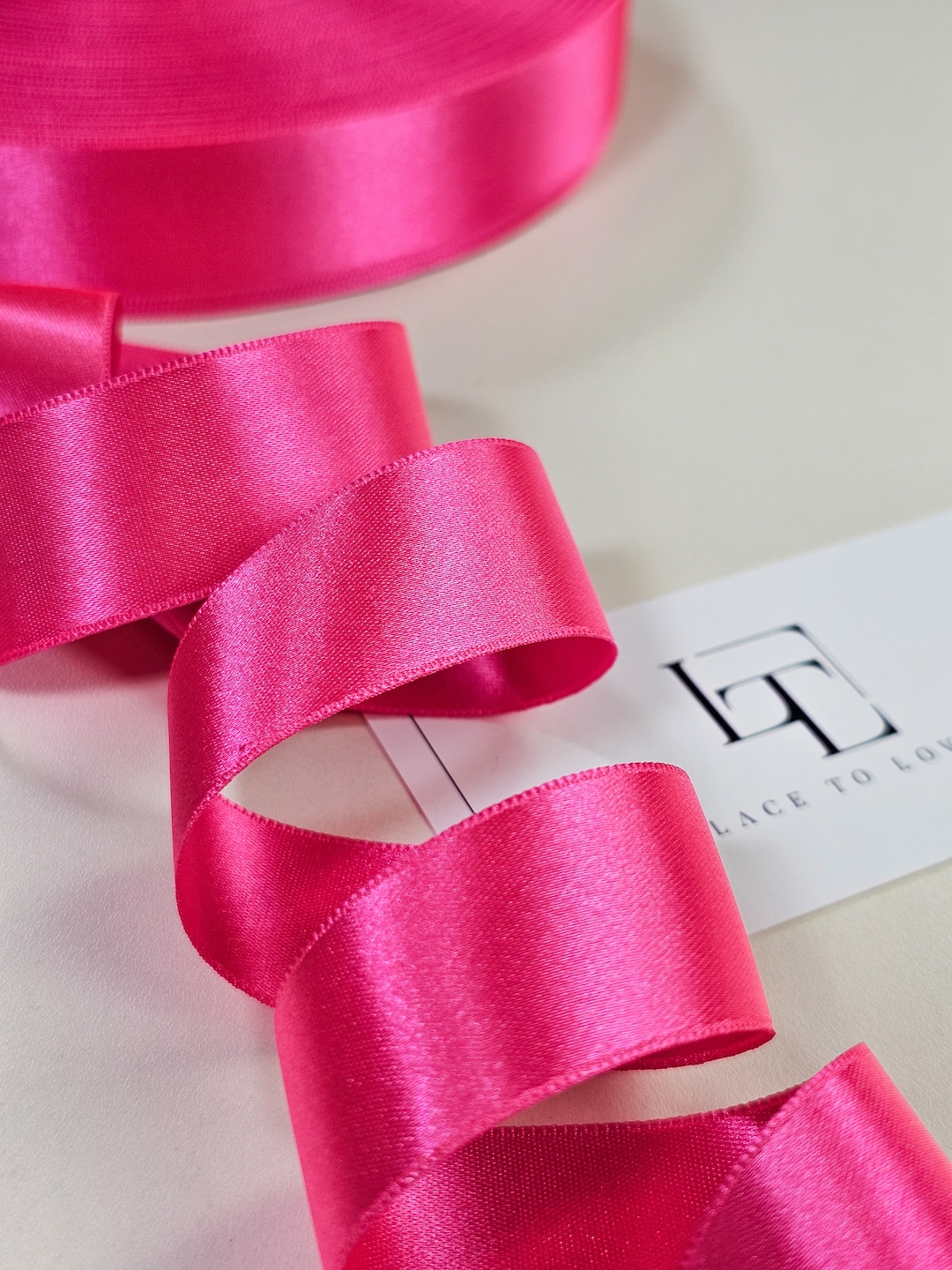 1 Inch Wide Neon Pink Shiny Decoration Ribbon Sold by the Yard ...