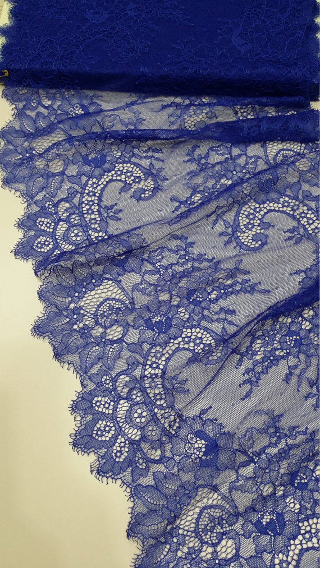 Blue Lace Trimming, Chantilly Lace, French Wedding Lace, Scalloped Lace ...