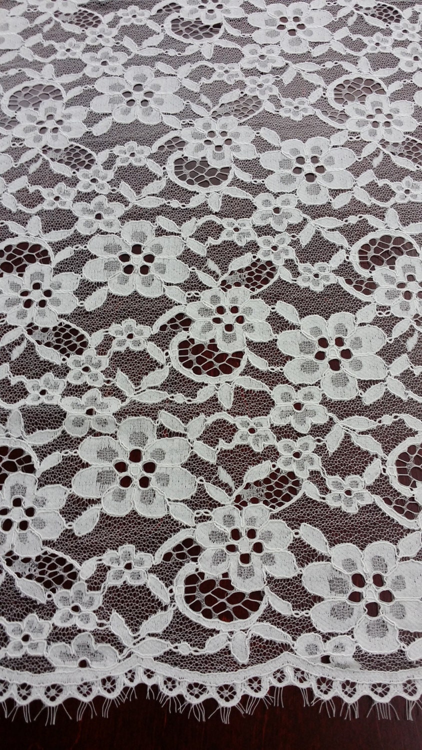 Ivory Lace Fabric by the Yard French Embroidered Lace - Etsy