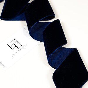 Dark Blue Velvet Ribbon, Velvet Fabric Ribbon Gift Bow, Hair Ribbon ...