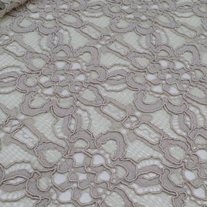 Light Beige Lace Fabric, France Lace, Embroidery Lace, Beige Lace ...