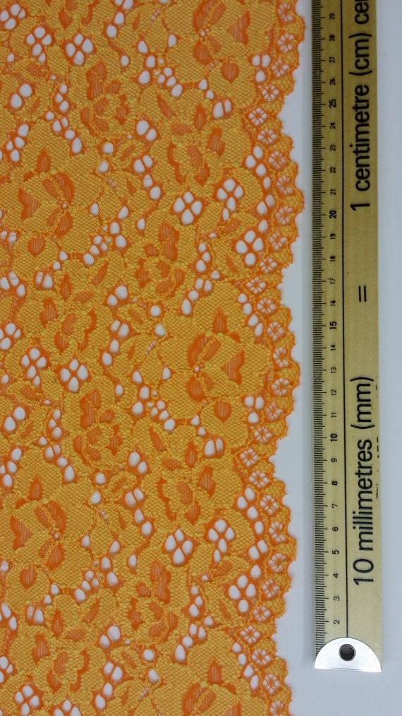 Orange Lace Fabric by the Yard France Lace Alencon Lace | Etsy