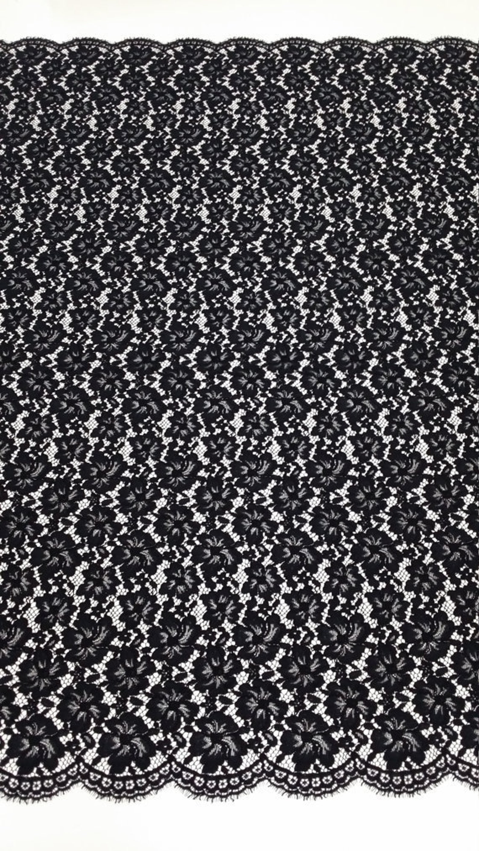 Black Lace Fabric by the Yard L33396 | Etsy