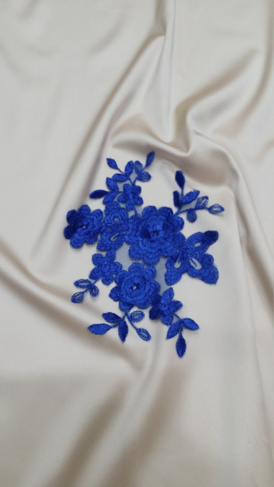 Blue Lace Applique, Royal Blue French Lace Applique, Chantilly Lace ...