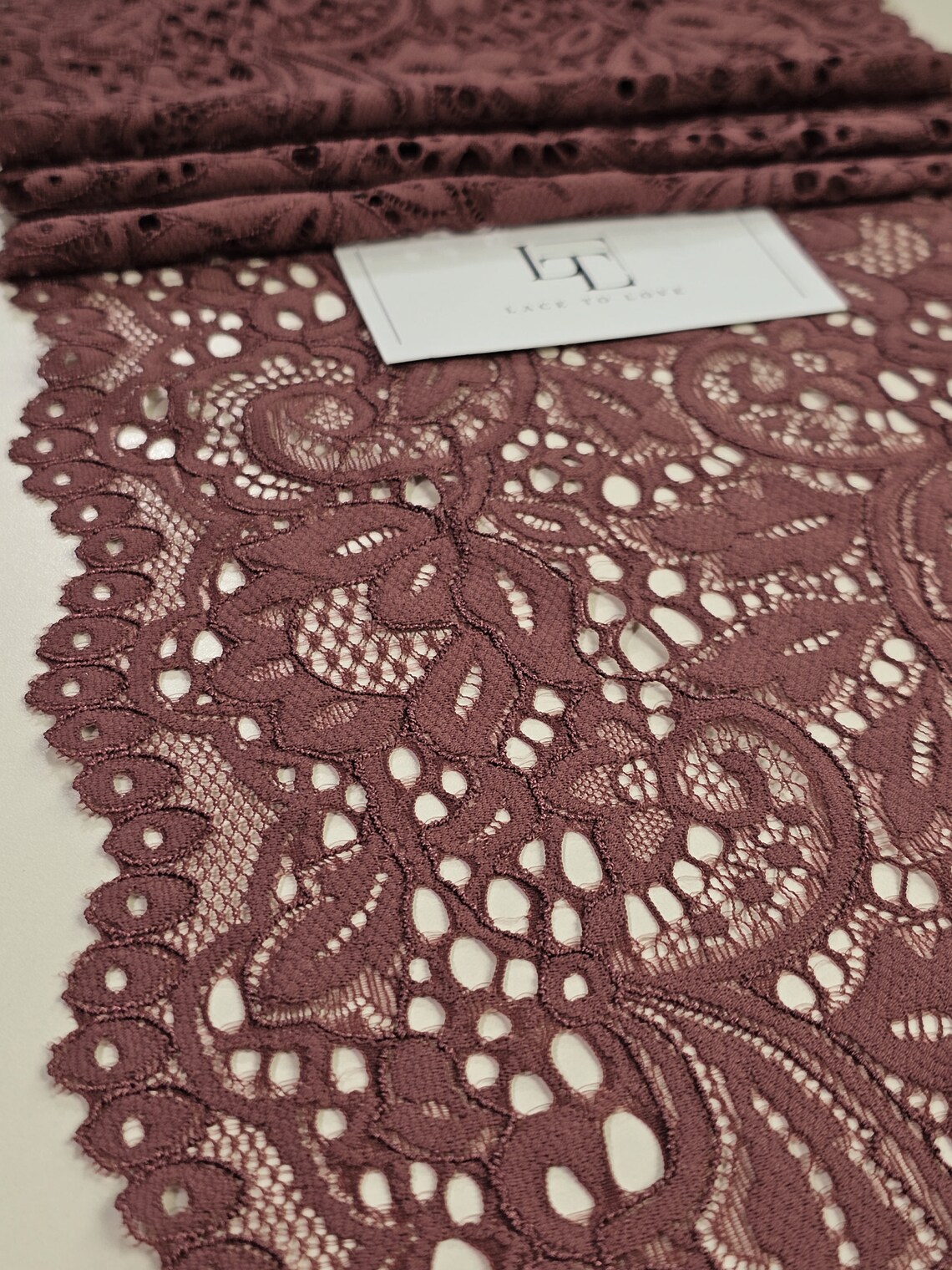 Maroon Stretch Lace Trim, Elastic Haberdashery Lace Ribbon, Narrow Lace ...