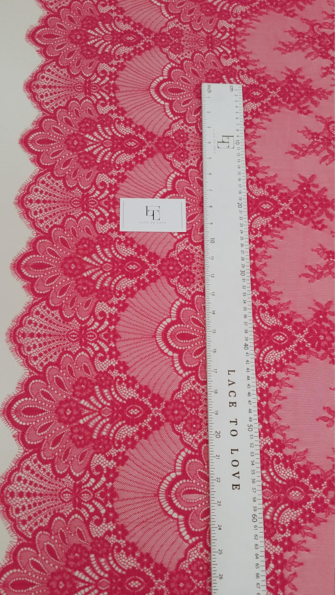 Pink lace fabric French Lace Chantilly Lace Bridal lace | Etsy