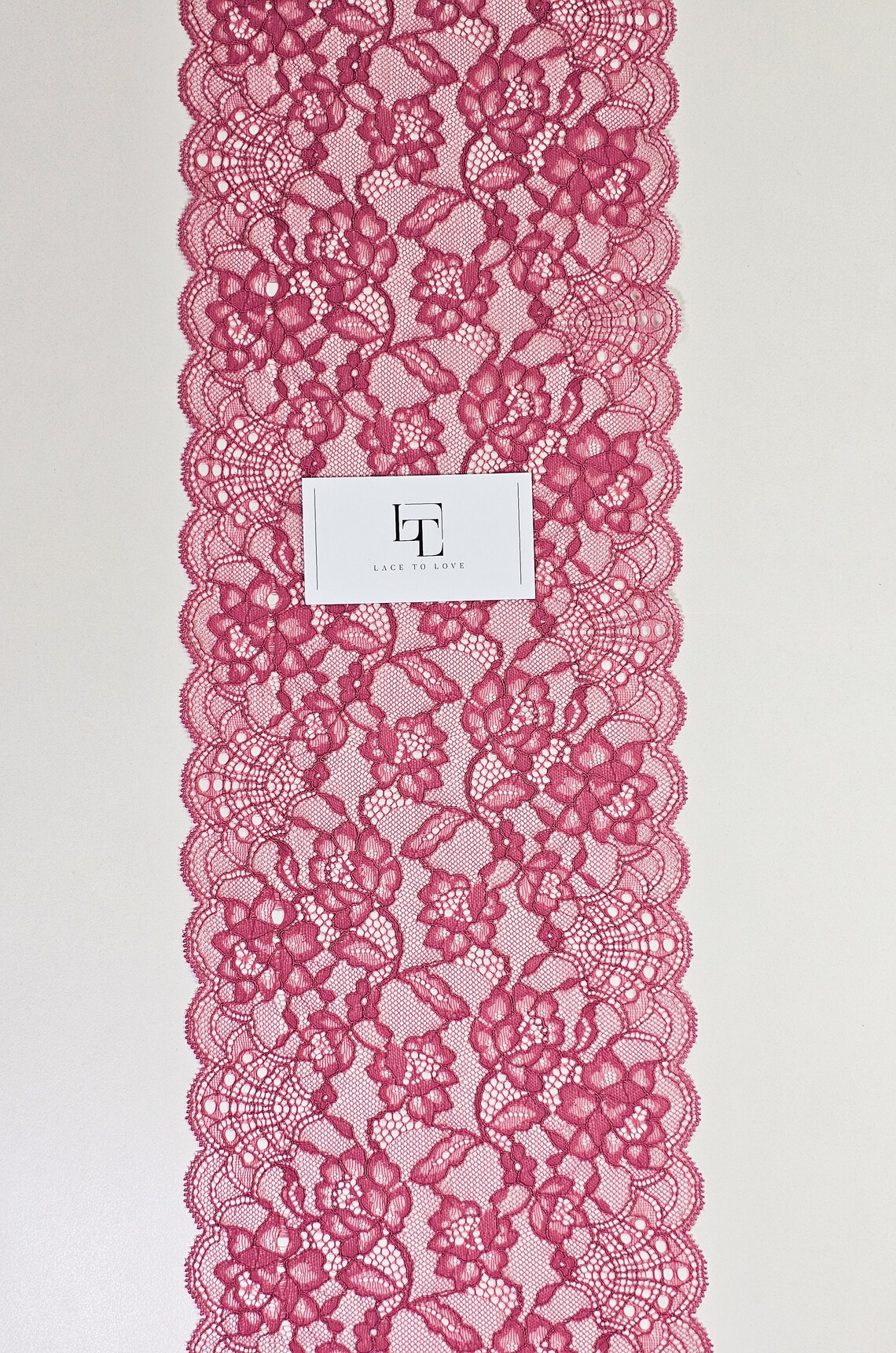 Dusty Pink Stretch Lace, Elastic Haberdashery Lace Ribbon, Narrow Lace ...