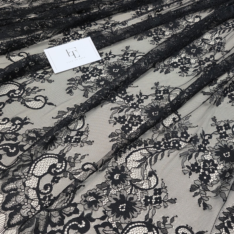 Soft Black Lace Fabric - Etsy