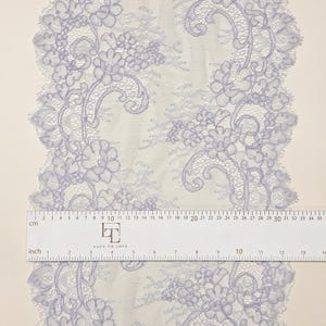 Light Purple Lace Trim, French Chantilly Lace Trimming, Bridal Wedding ...