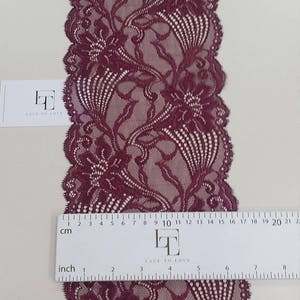 Maroon Stretch Lace Trim, Lingerie Lace, Elastic Lace, French Lace ...