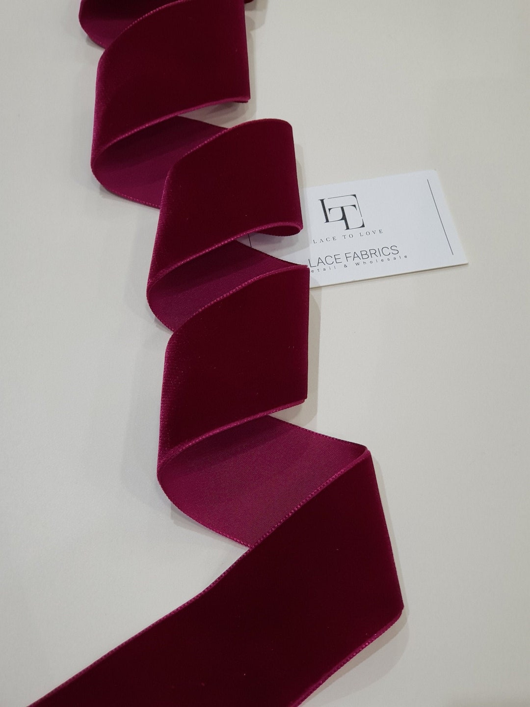 Dark Red Velvet Ribbon by the Yard, Narrow Velvet Ribbon Red, Velvet ...