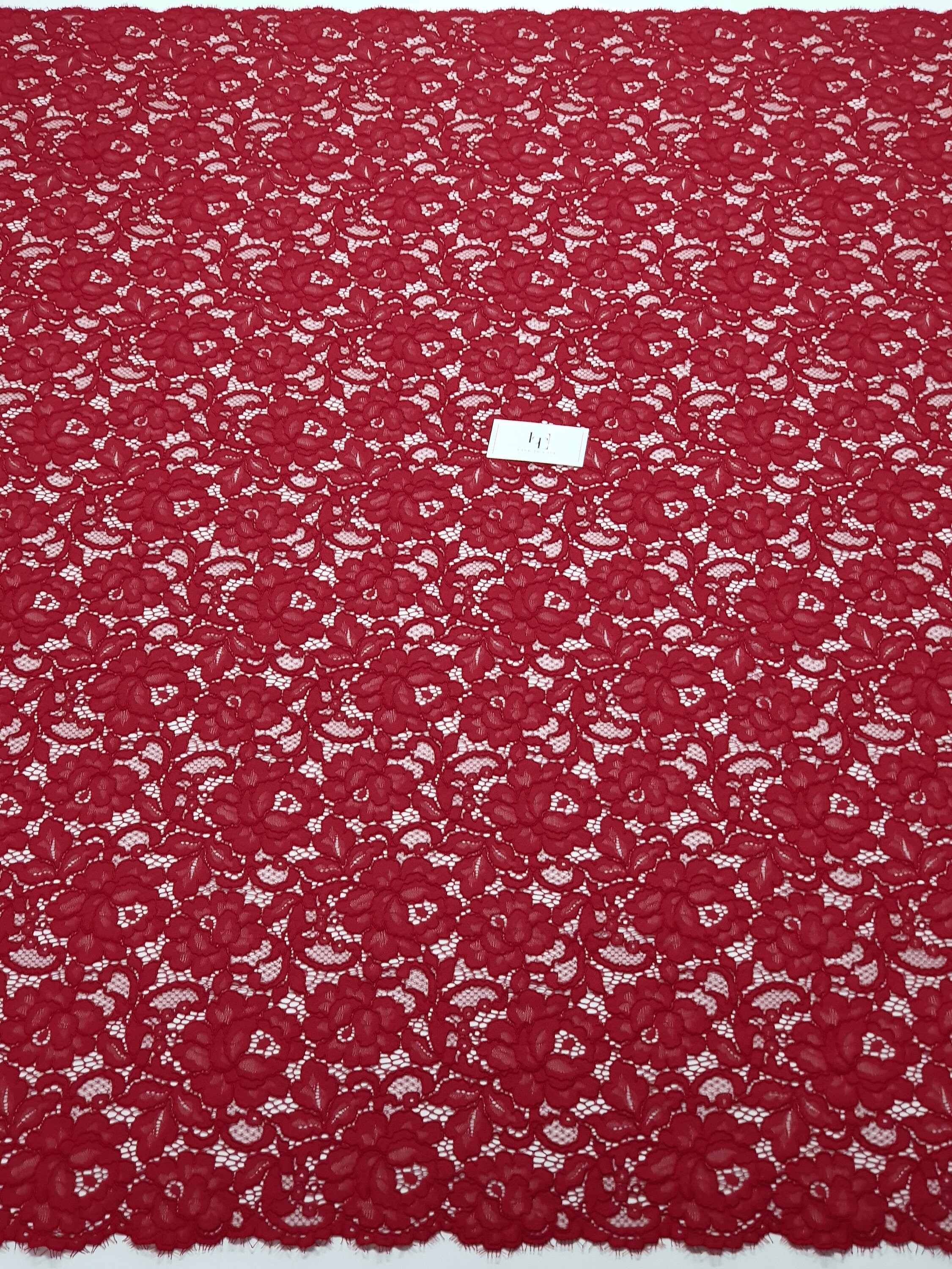 Red Lace Fabric by the Yard French Lace Embroidered Wedding - Etsy