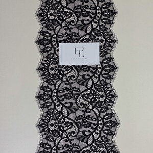 Black Delicate Lace Trim, French Chantilly Eyelash Lace Trimming, Black ...