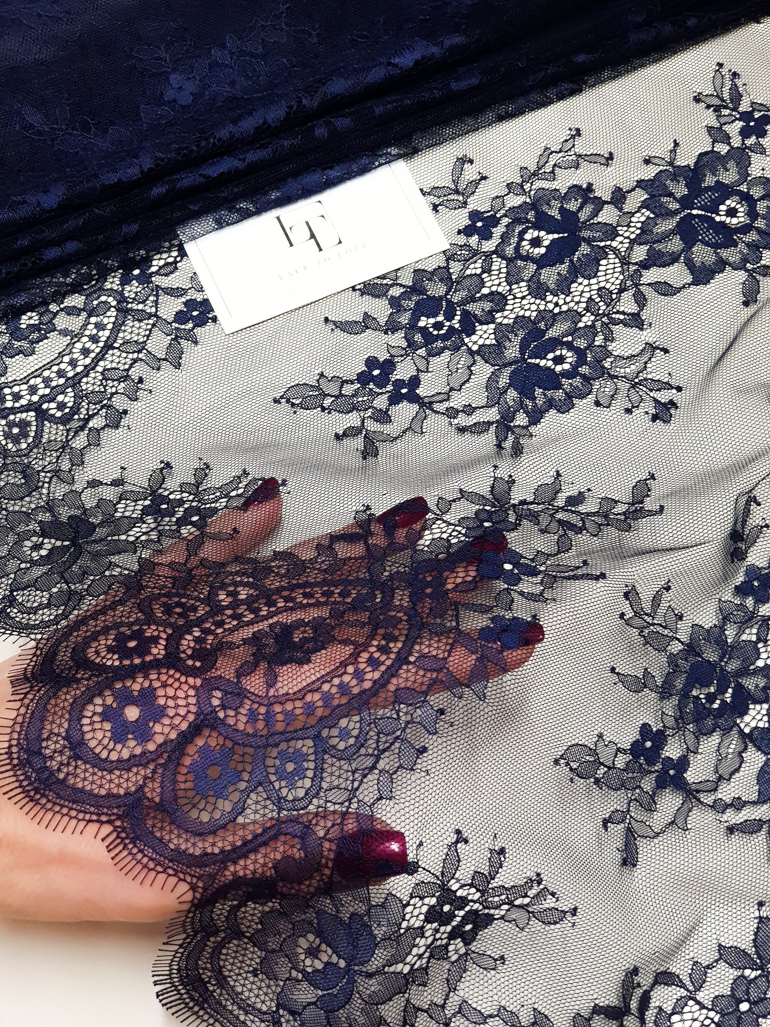 Blue Lace Trim, French Lace, Chantilly Lace, Bridal Lace, Wedding Lace ...