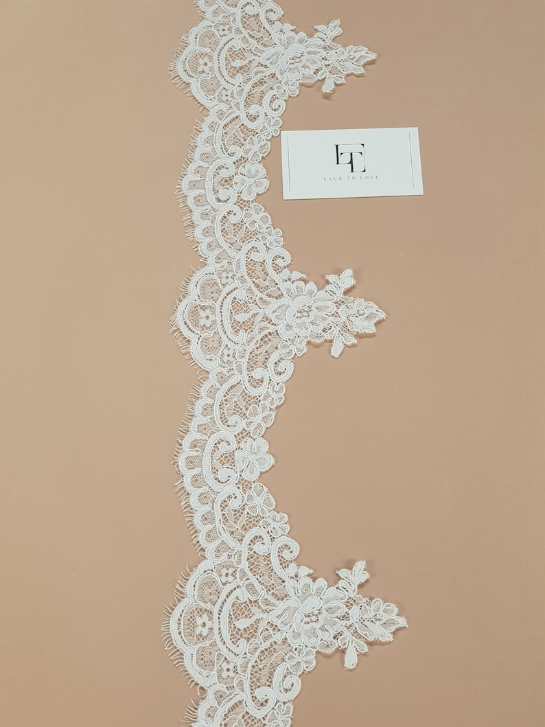 Snow White Chantilly Lace Trimming With Cord, French Lace, Wedding Lace ...