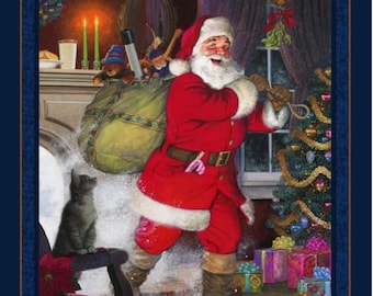 Vintage Santa Claus 2 Fabric Panel - Etsy