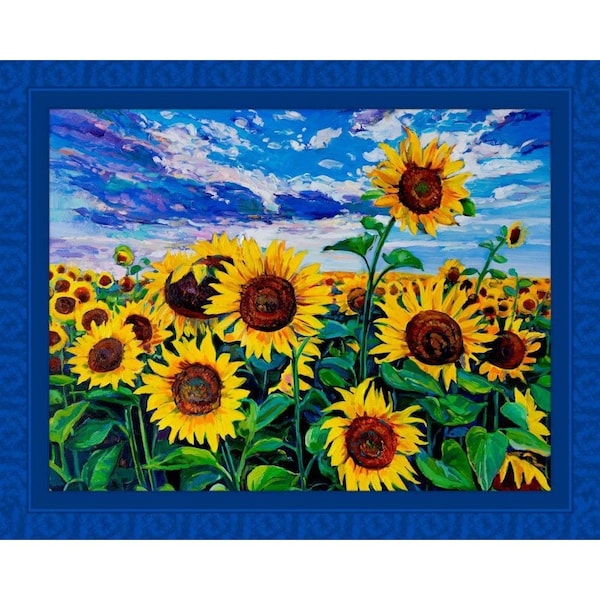 Sunflower Fabric Panel - Etsy
