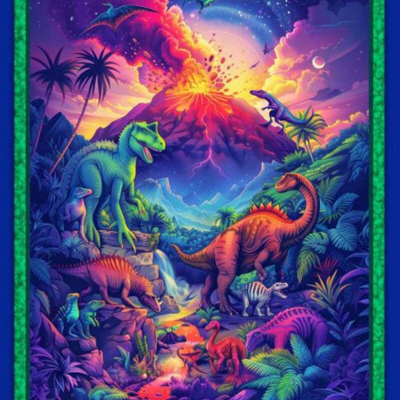 Dinosaur Quilt Panel - Etsy