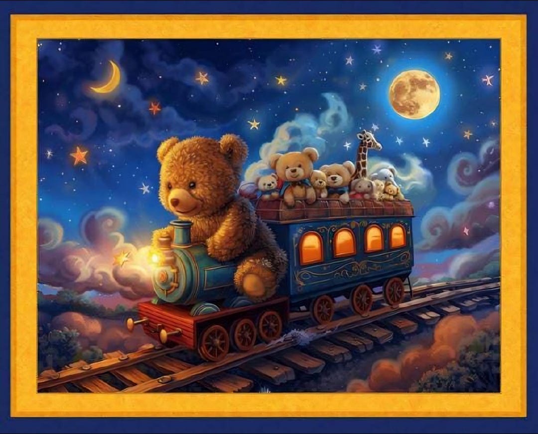 Teddy Bear Train Fabric Quilt Panel: 100% Cotton (36" X 45") - Etsy