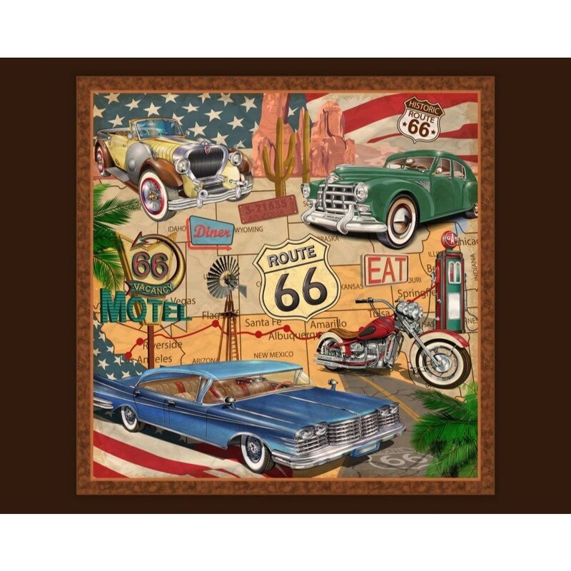 Route 66 Fabric - Etsy