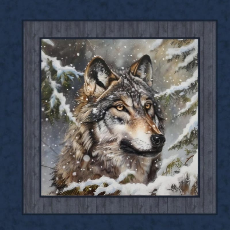 Wolf Fabric Panel - Etsy