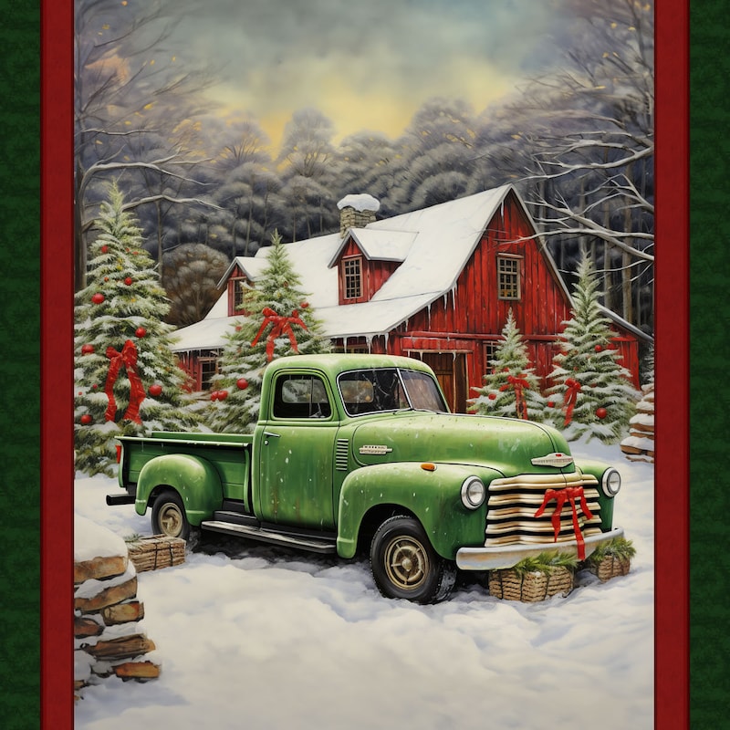 Small Red Barn Fabric - Etsy