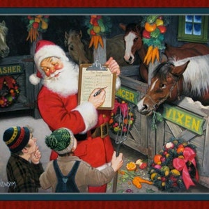 Santa's Stable Fabric Quilt Panel: Christmas Barn Scene (36" X 45") - Etsy