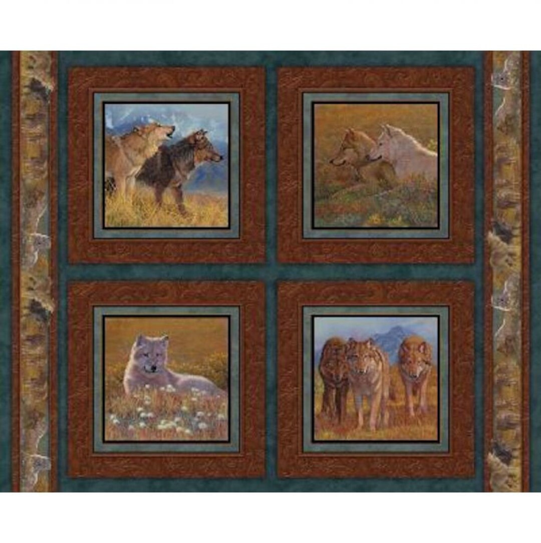 Wolf Territorial Trail Fabric Quilt Pillow Panel, Wildlife - Etsy