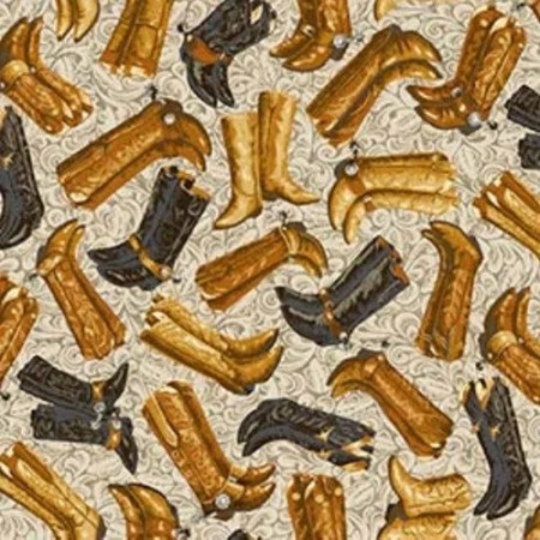Cowboy Boot Fabric 100% Cotton - Etsy