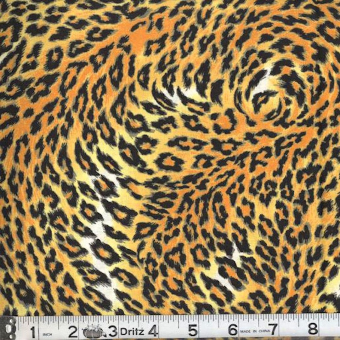 Leopard Print Cotton Fabric: Animal Skin Allover Print, Continuous ...
