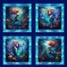 The Little Mermaid Fabric Panel 36"x44", Thomas Kinkade, Ocean Water ...